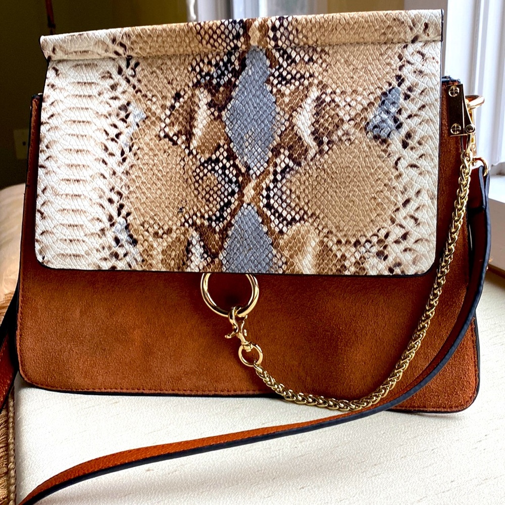 Chloe Style Bag . Faux Snake Skin ,Leather And Suede … - Gem